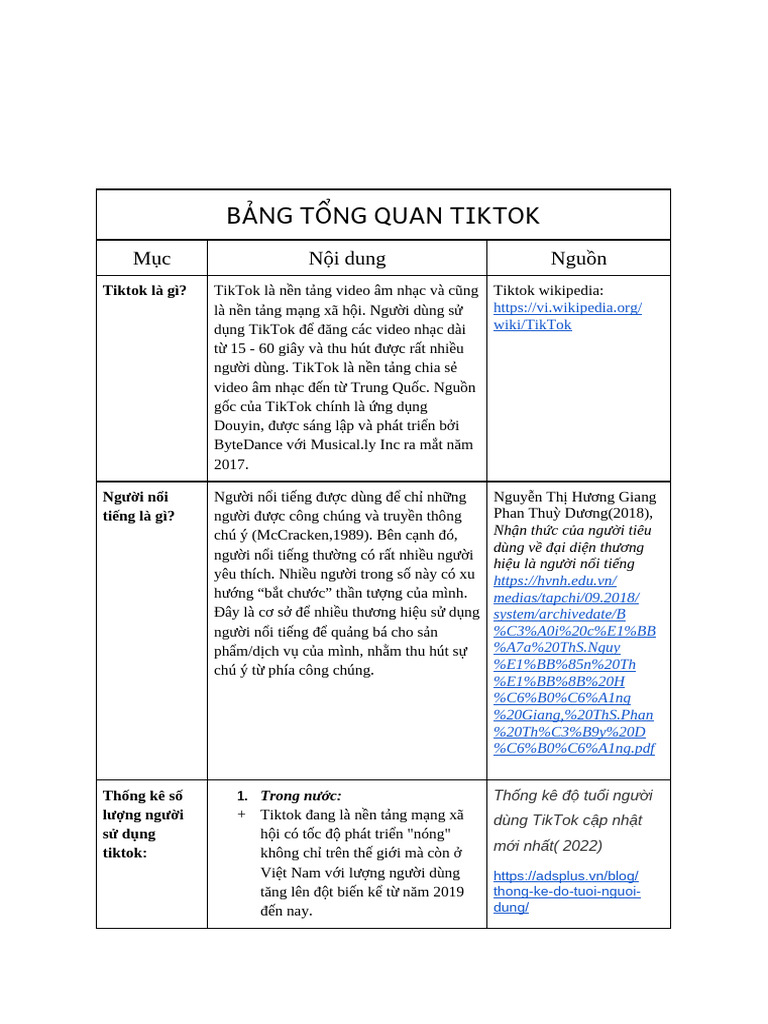 B NG T NG Quan Tiktok | PDF
