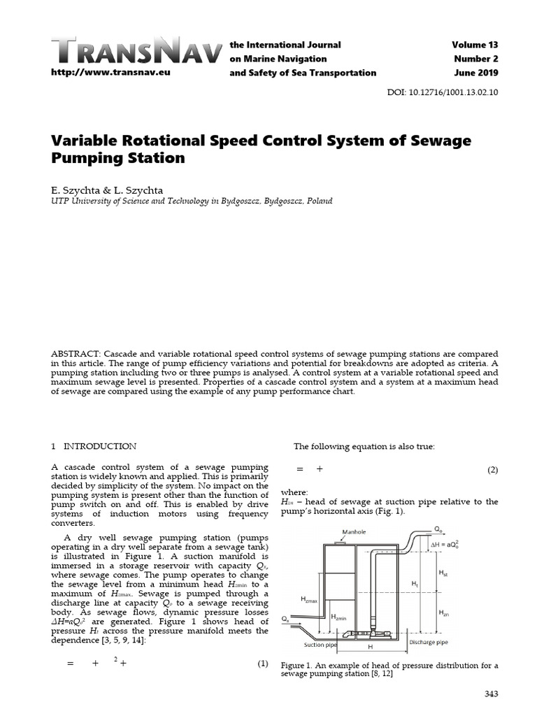 Variable Rotational Speed Control System of Sewage | PDF