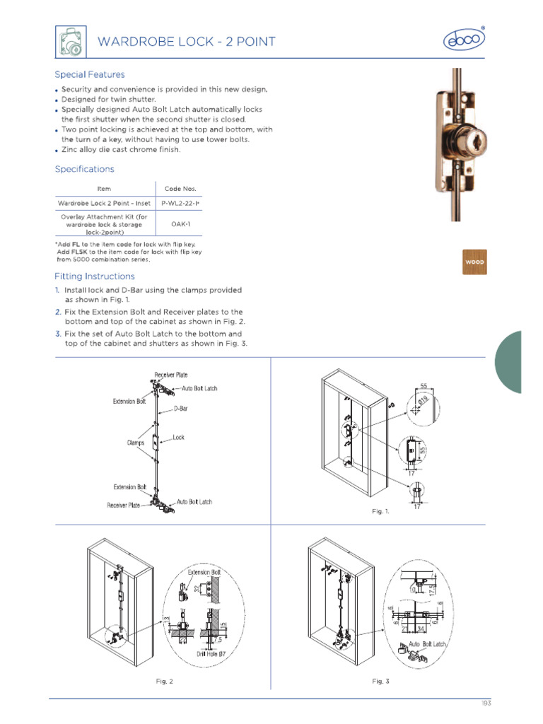 Wardrobe Lock 2 Point | PDF