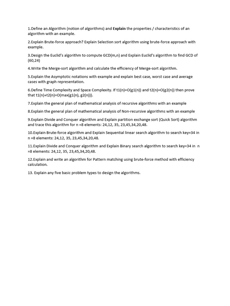 ADA SEM IV MOD 1 Imp Questions For IA @vtunetwork | PDF