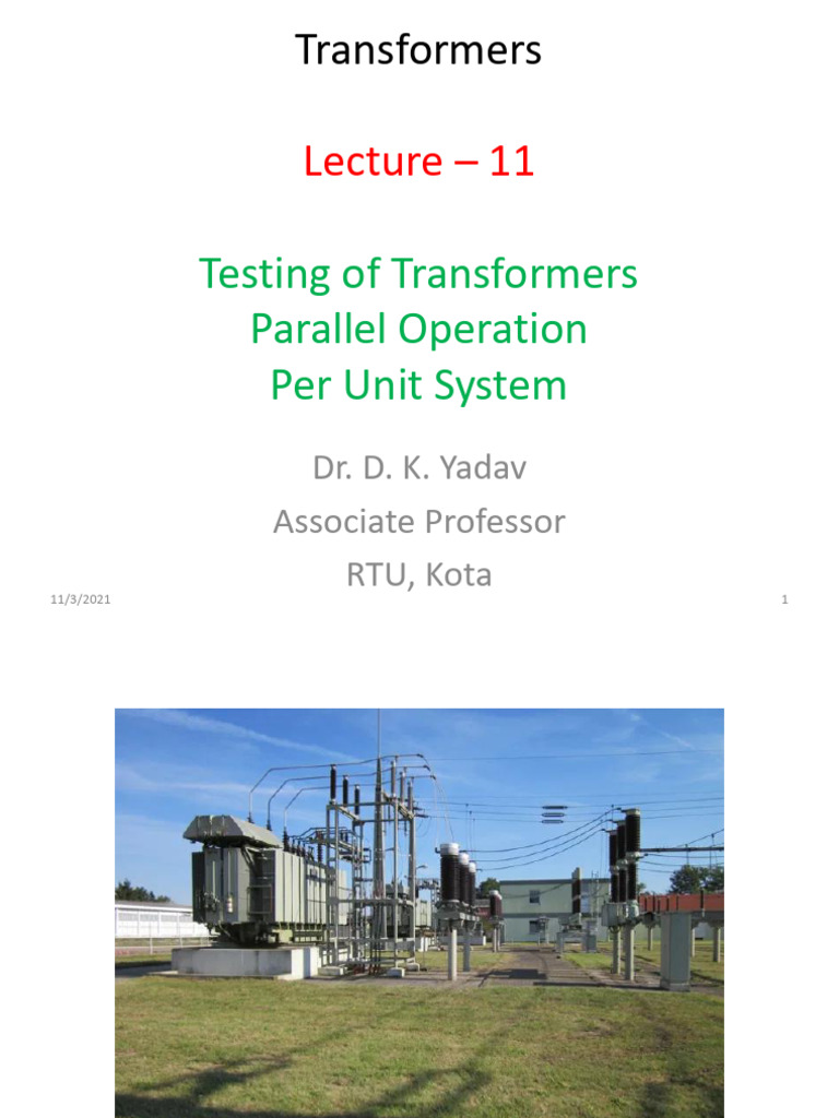 Parallel Operation of Transformer Electrical Machine PDF | PDF