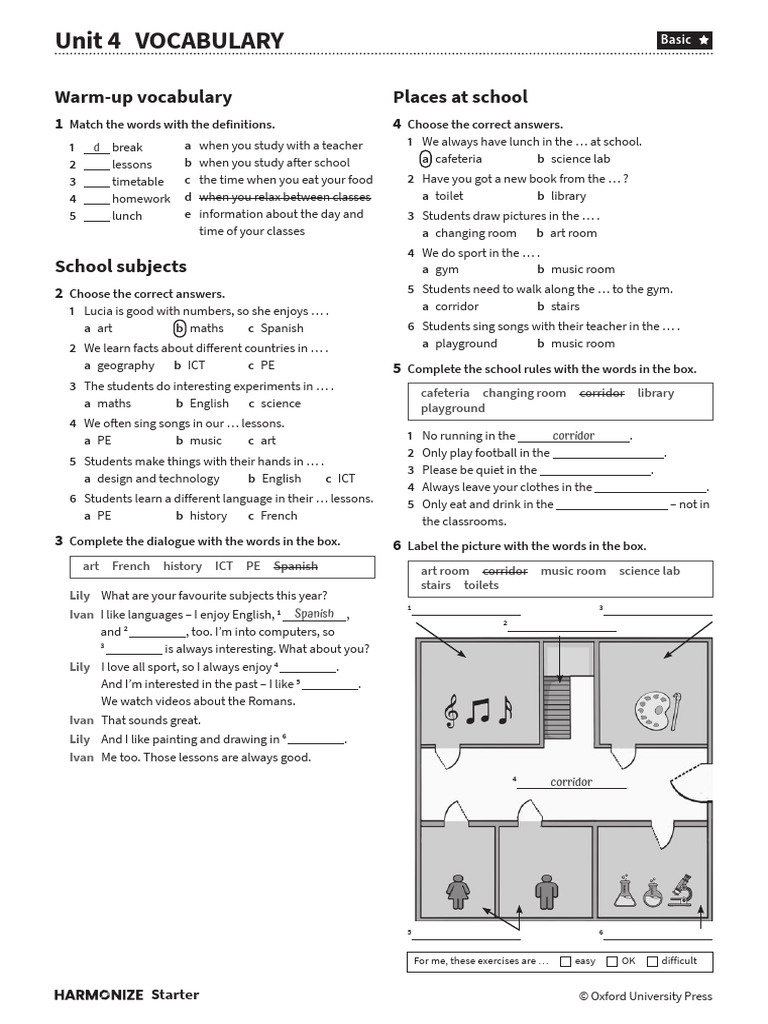 Harmonize ST TRM Unit 4 Vocab Grammar Worksheets | PDF