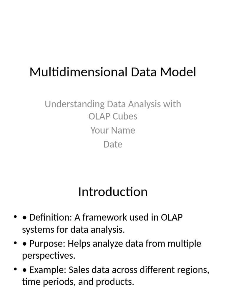 Multidimensional Data Model Presentation | PDF