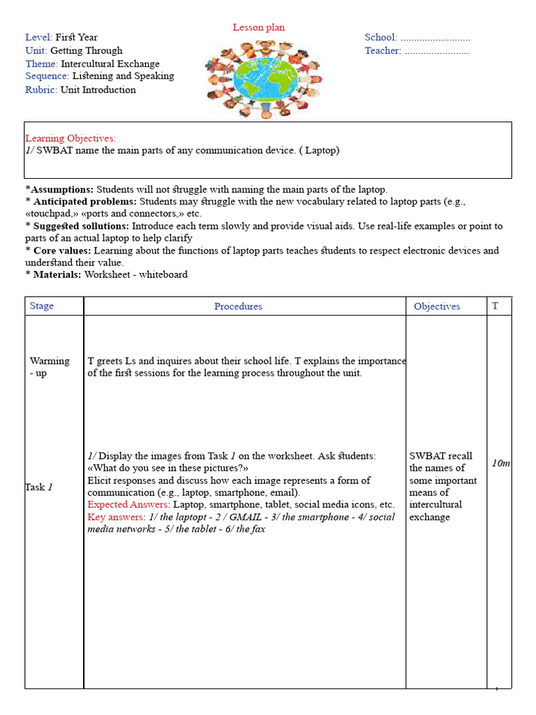 Unit Introduction Lesson Plan | PDF