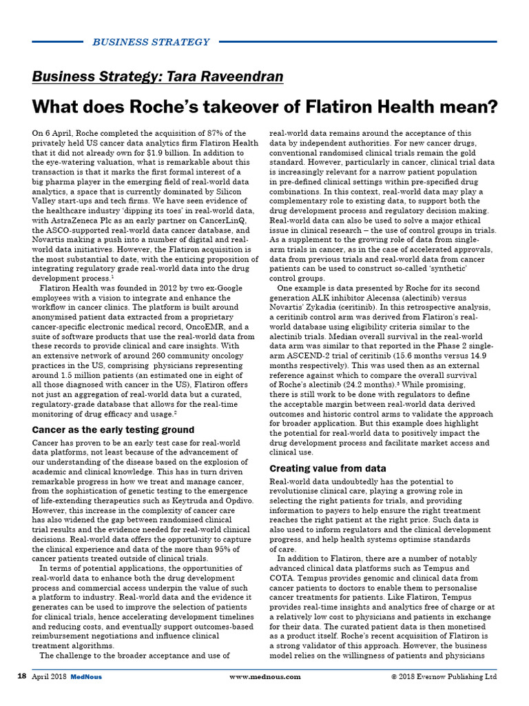 Roche Flatiron | PDF