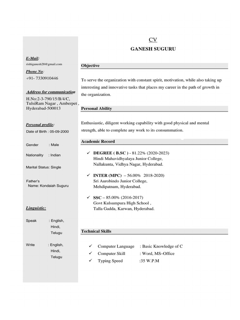 Ganesh Resume - Job | PDF