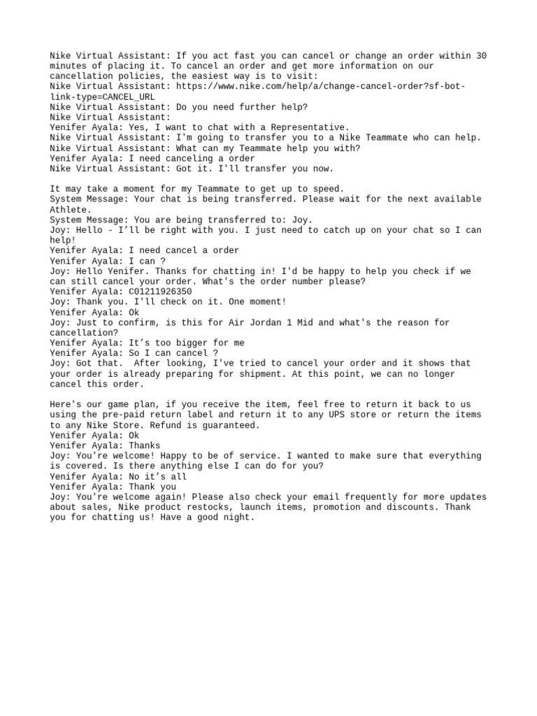 Live Chat History | PDF