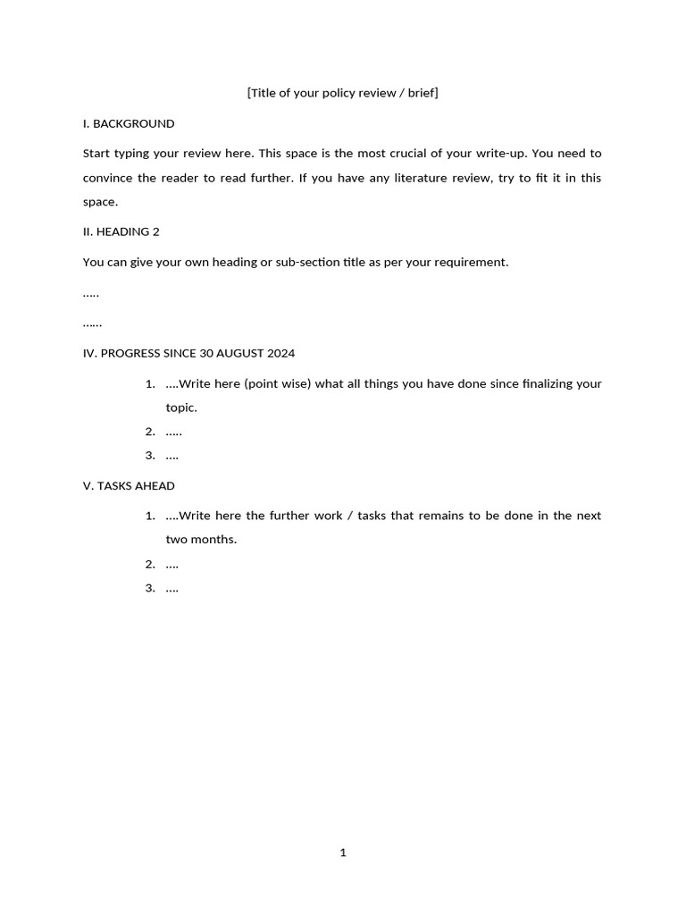 Template For Policy Review | PDF