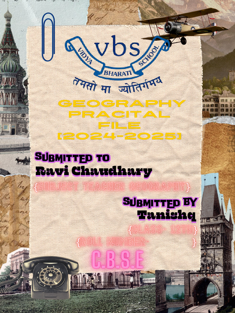 Cream Vintage Travel Page Border | PDF