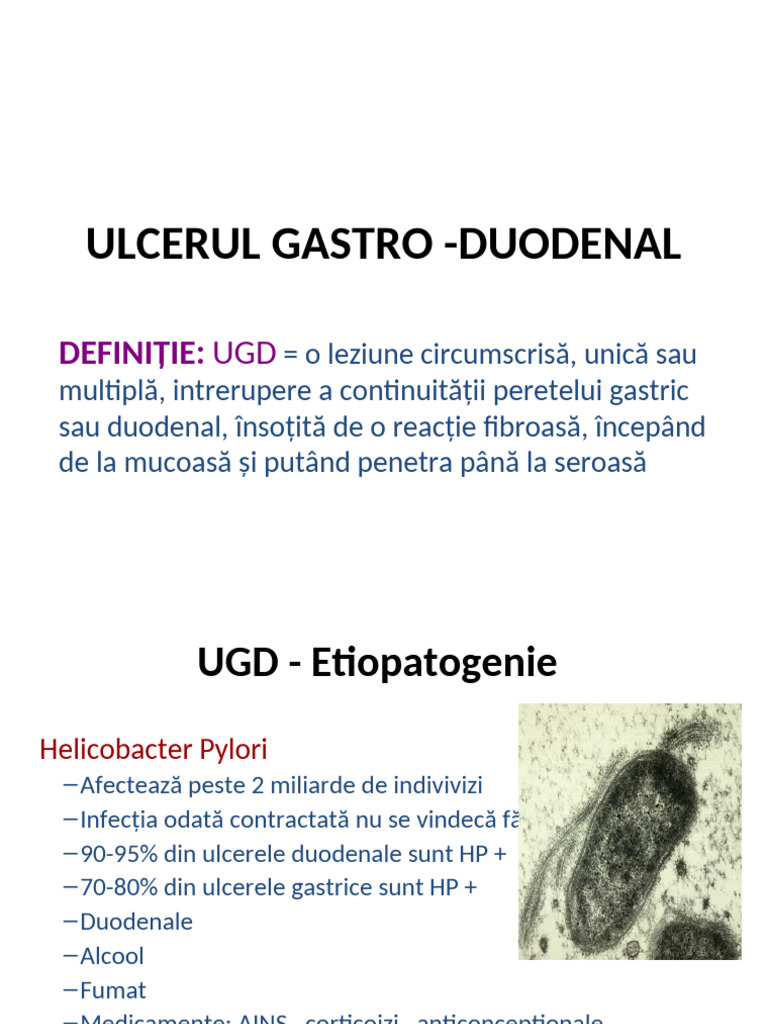 Ulcerul Gastro Duodenal | PDF