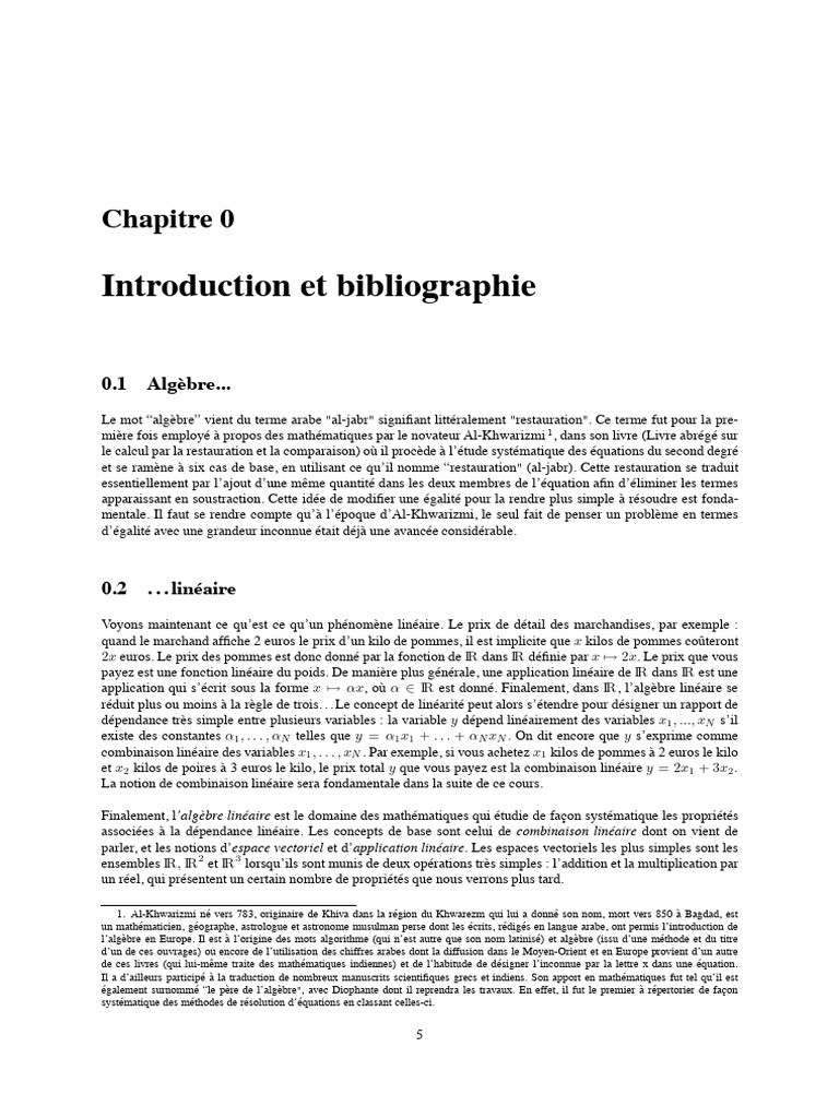 Algebre - Lineaire.chap0 1 | PDF