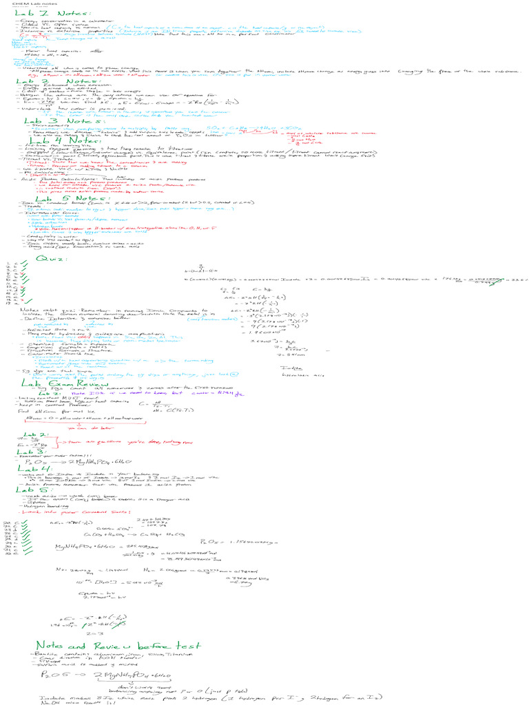 CHEM Lab Notes | PDF