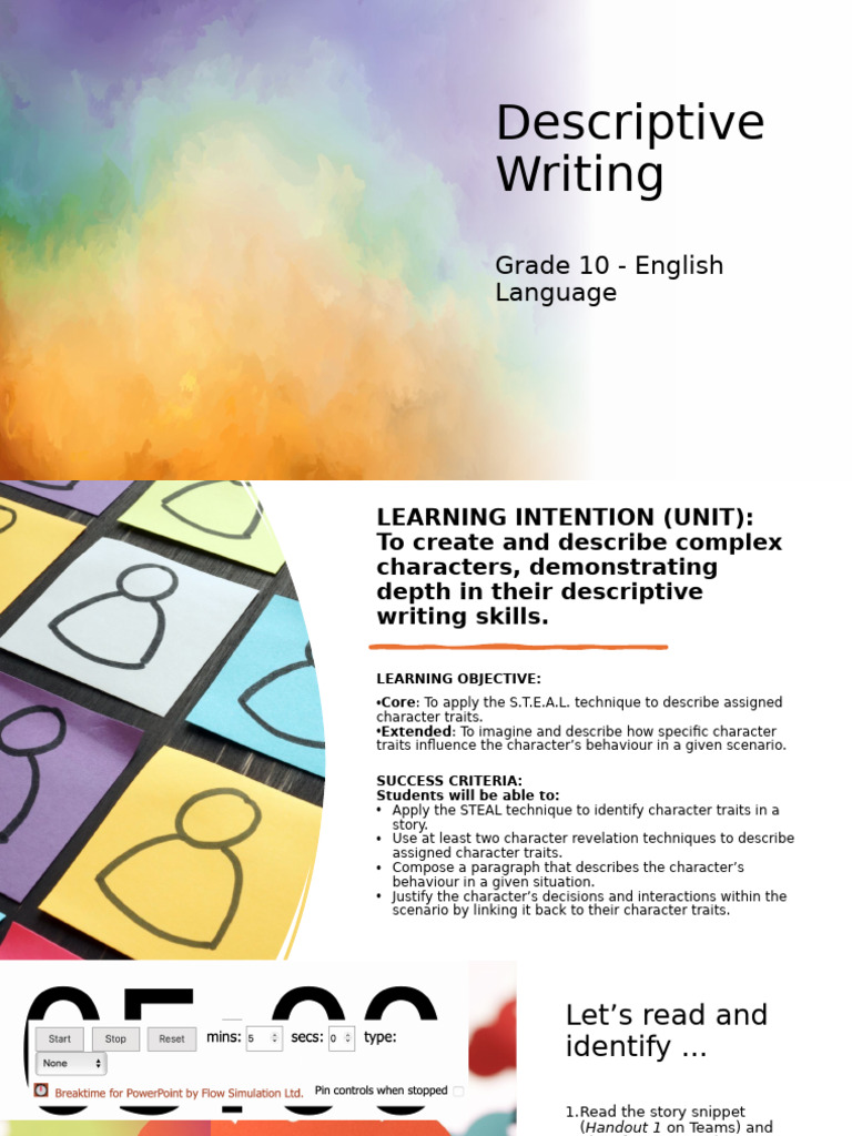 Descriptive Writing | PDF