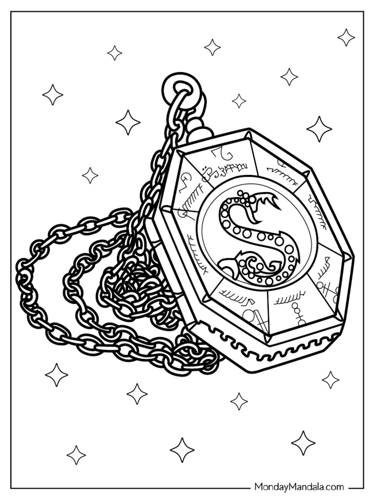 Harry Potter Horcrux Locket Coloring Sheet | PDF