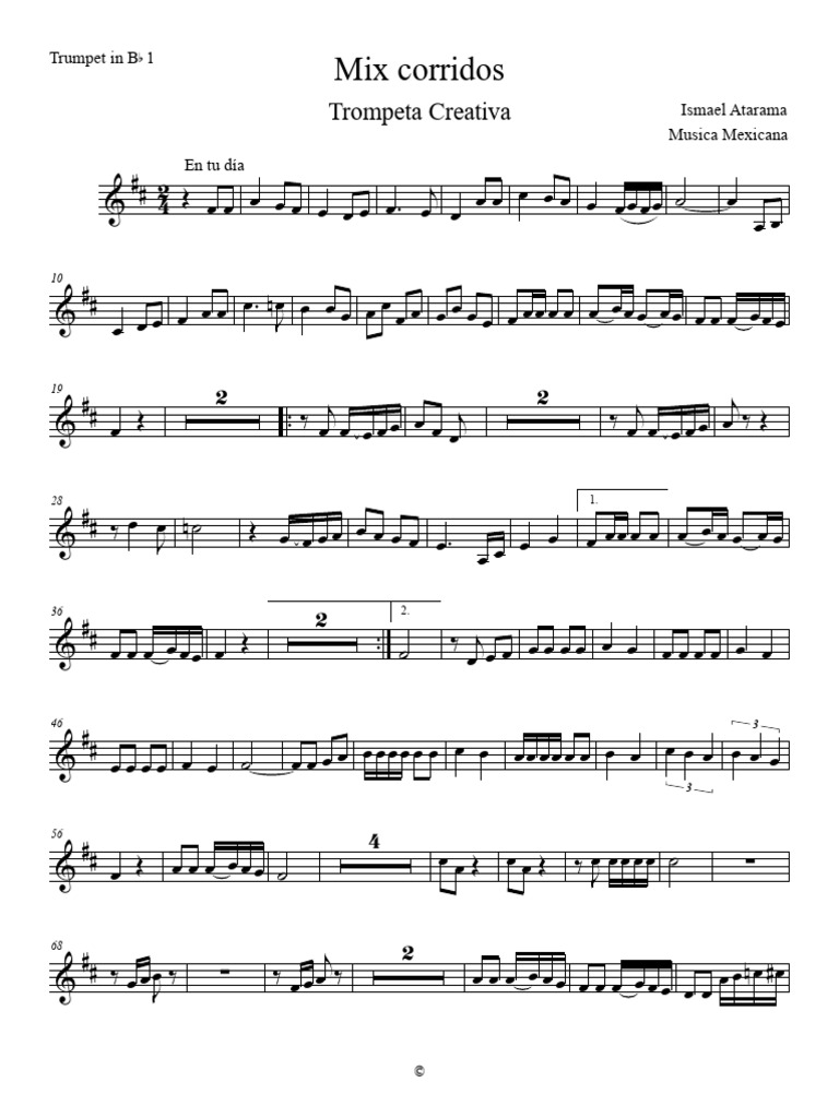 Mix Corridos Charra Do - Trumpet in BB 1 | PDF