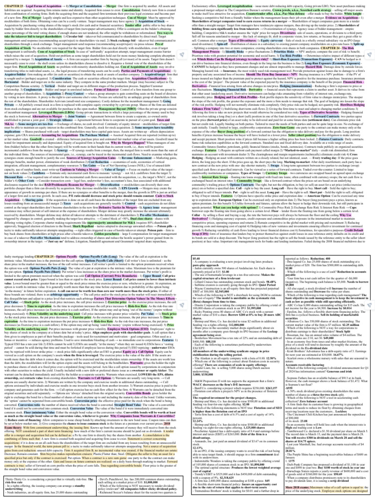 Finance Final Sheet | PDF