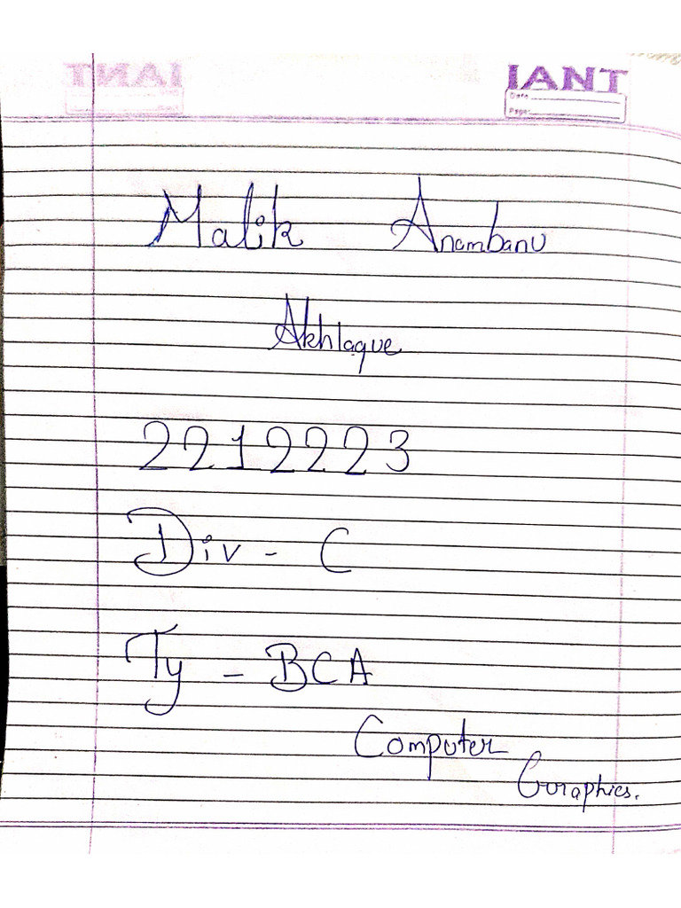 Computer Graphics 2212223 | PDF