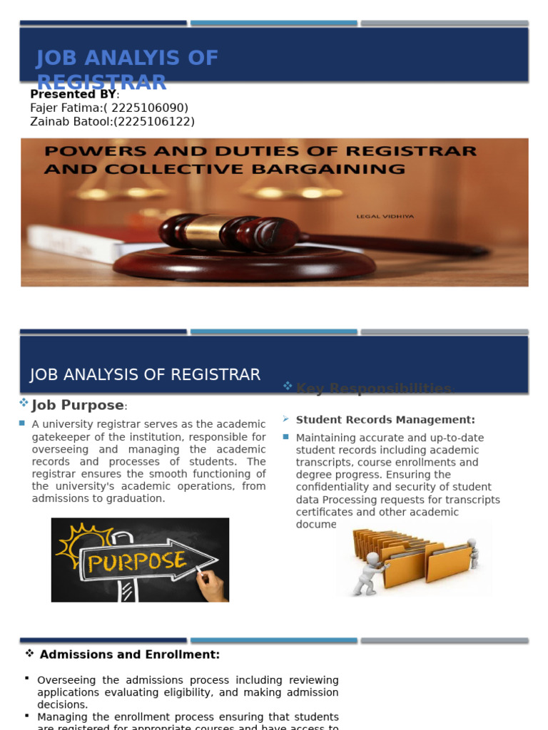 The Duties of Registrar | PDF