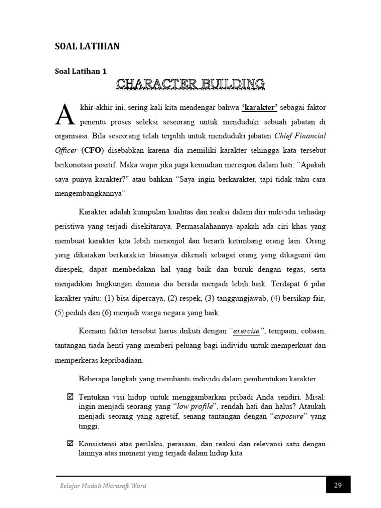 Latihan 1 MS - WORD | PDF