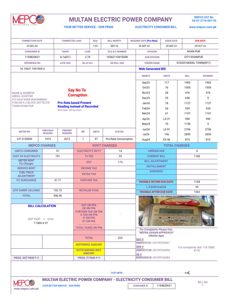 Multan Electric Power Company: Say No To Corruption | PDF