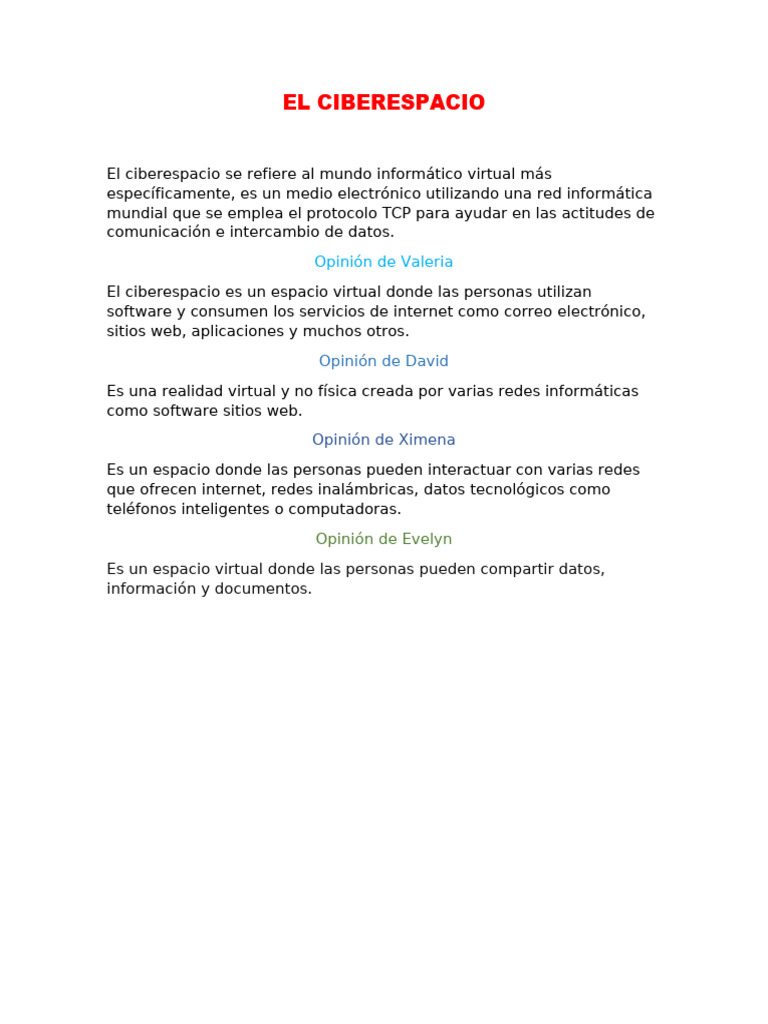El Ciber Espacio | PDF
