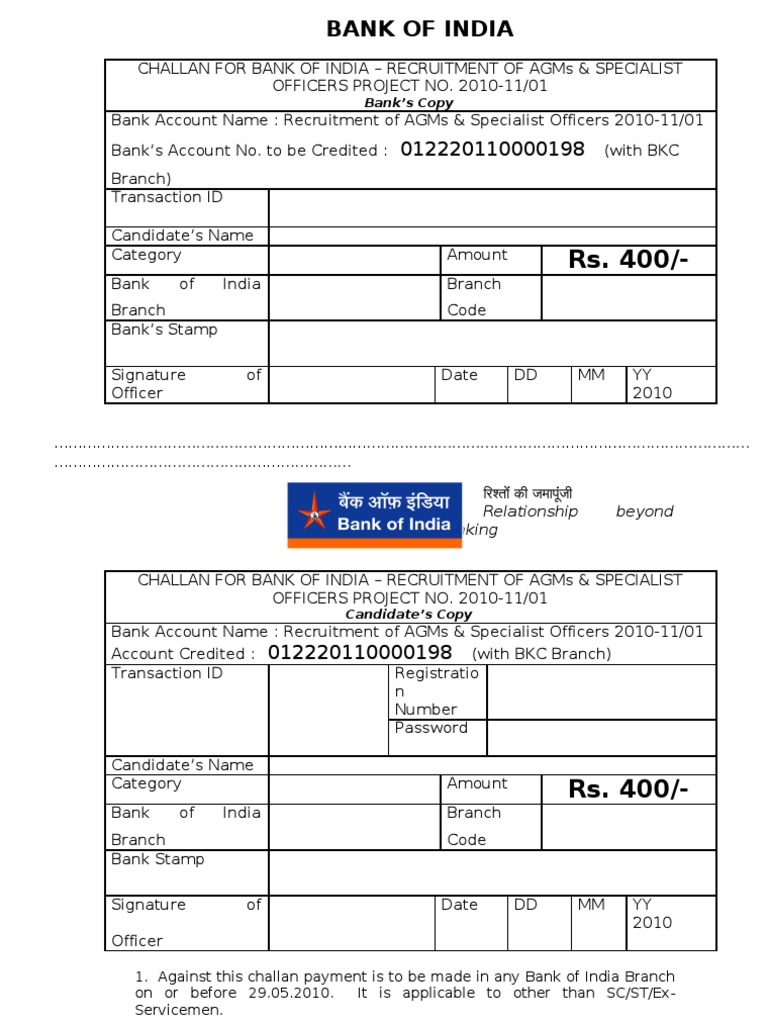 Challan Format (2010-11) | PDF | Business
