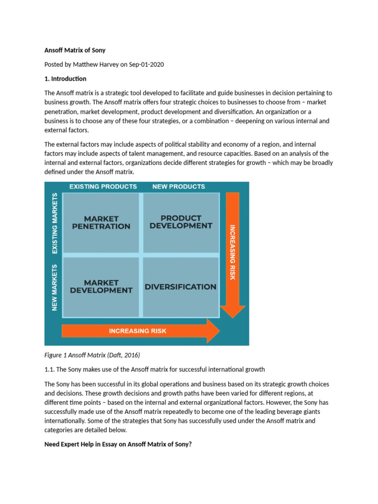 Ansoff Matrix | PDF