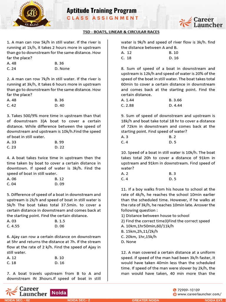 TSD - Boats, Linear & Circular Races | PDF