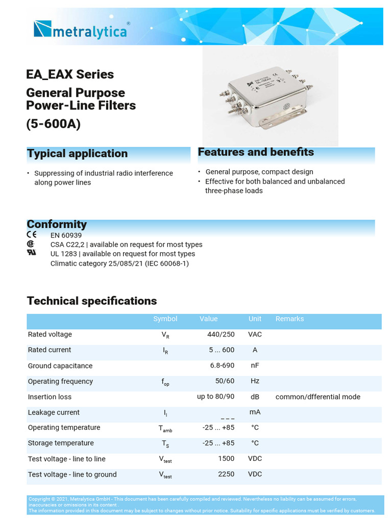 EA - EAX Data Sheet | PDF