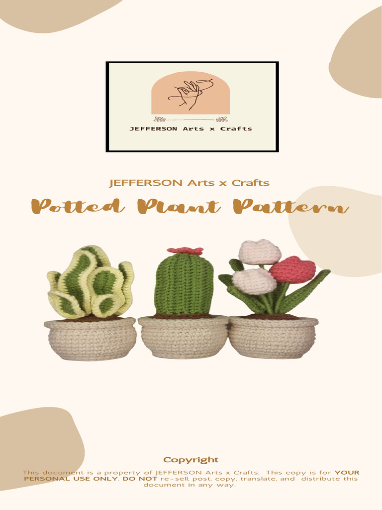 Potted Plant Pattern: JEFFERSON Arts X Crafts | PDF