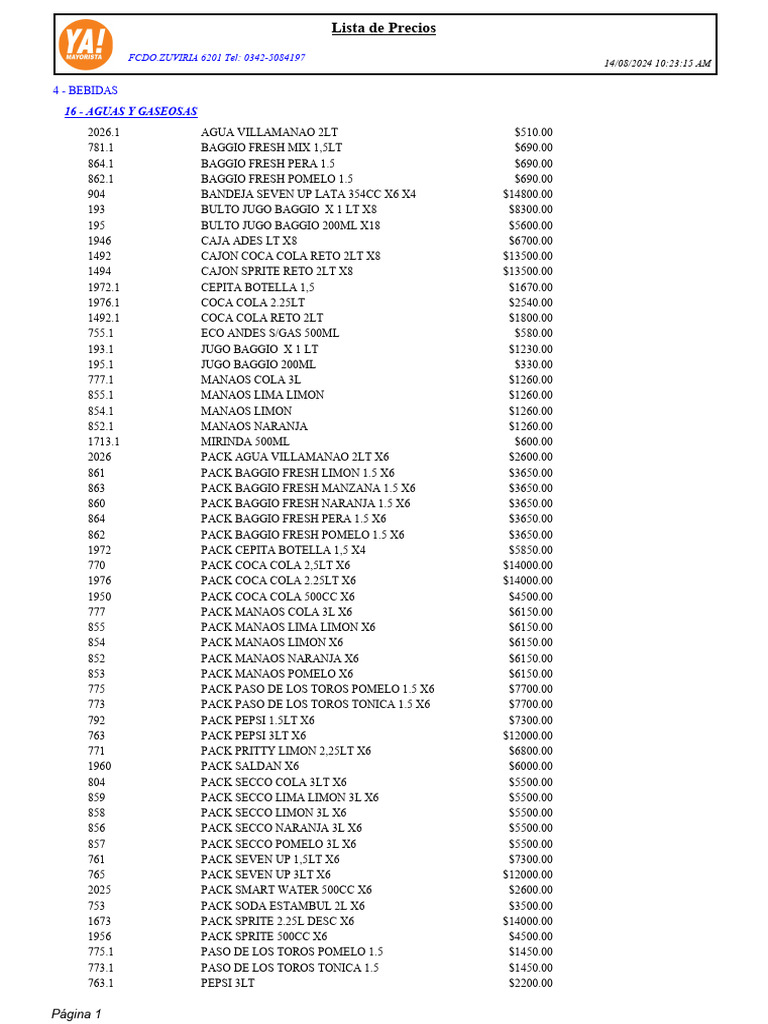 Bebidas 1408 | PDF | Bebidas no alcohólicas | Bebida