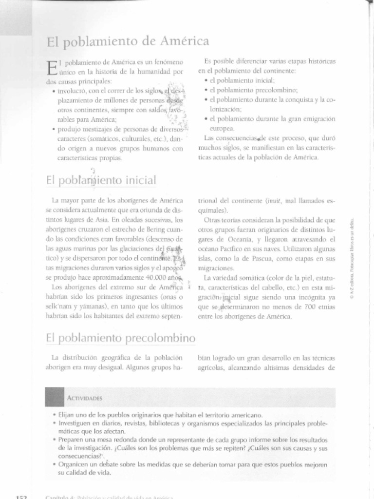Geografia de America. POBLAMIENTO DE AMERICA | PDF