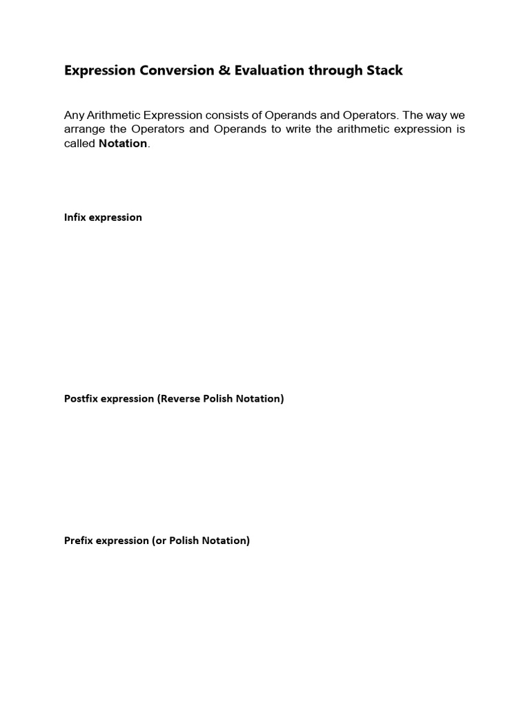 7.expression Conversion & Evaluation Through Stack | PDF