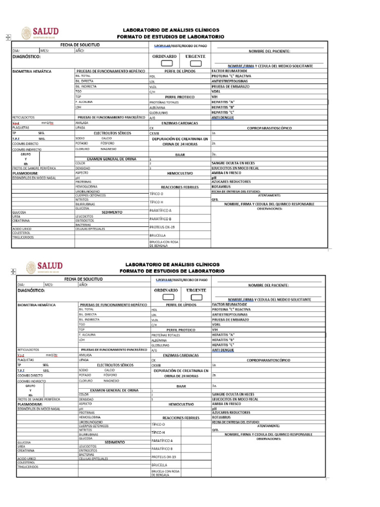 Solicitud de Laboratorio | PDF