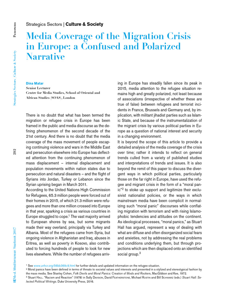 Media Coverage of The Migration Crisis in Europe A Confused and Polarized Narrative | PDF