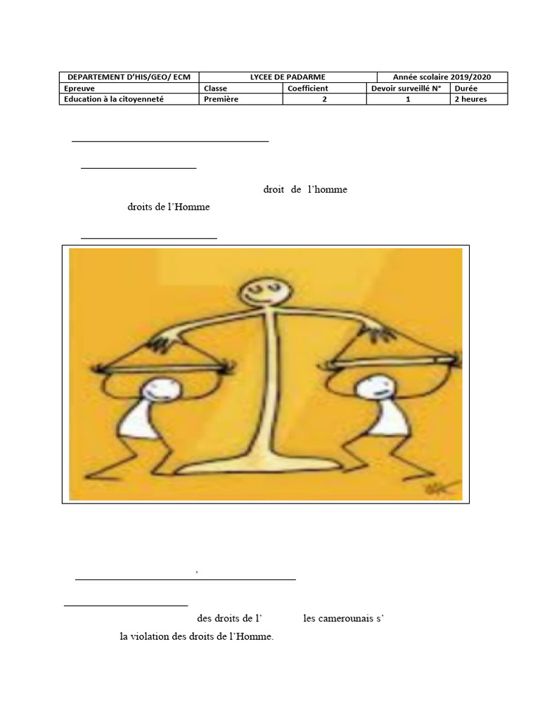Devoir Surveillé 1 Ecm Premiere Pdf