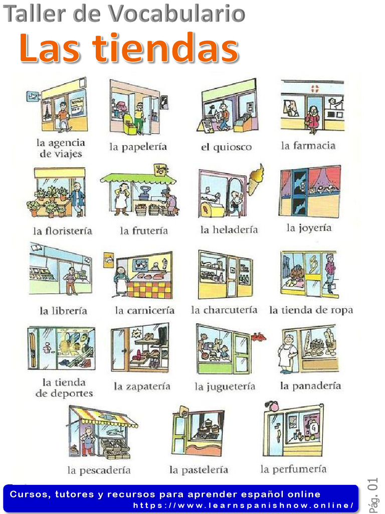 Vocabulario Tiendas | PDF | Estudios de idiomas extranjeros