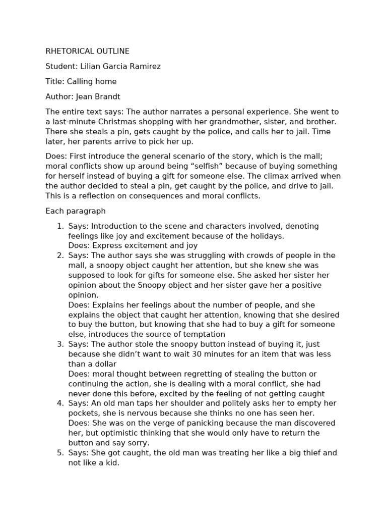 Rhetorical Outline | PDF