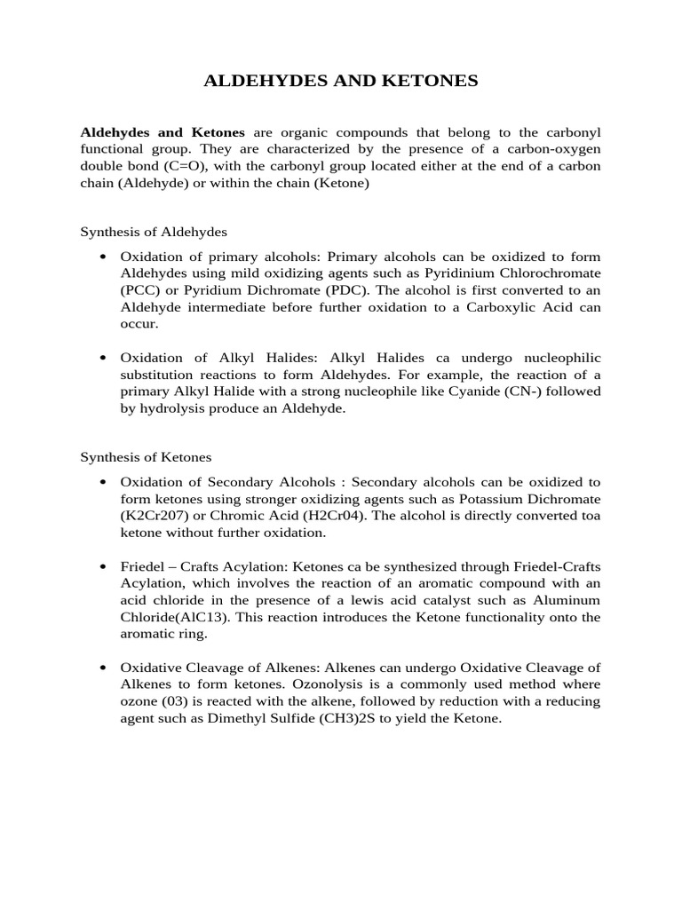 Aldehydes and Ketones | PDF