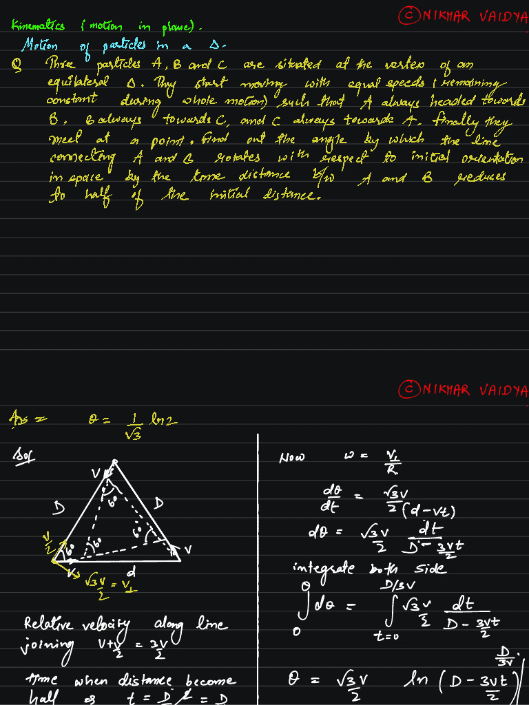 Concept Building QN 5 of Kinematics Motion in A Plane | PDF