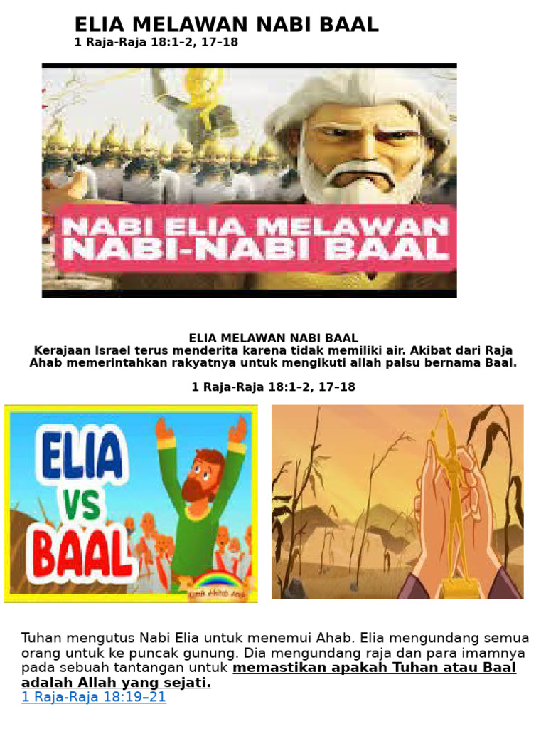 1kotbah Elia Dan Nabi Baal | PDF