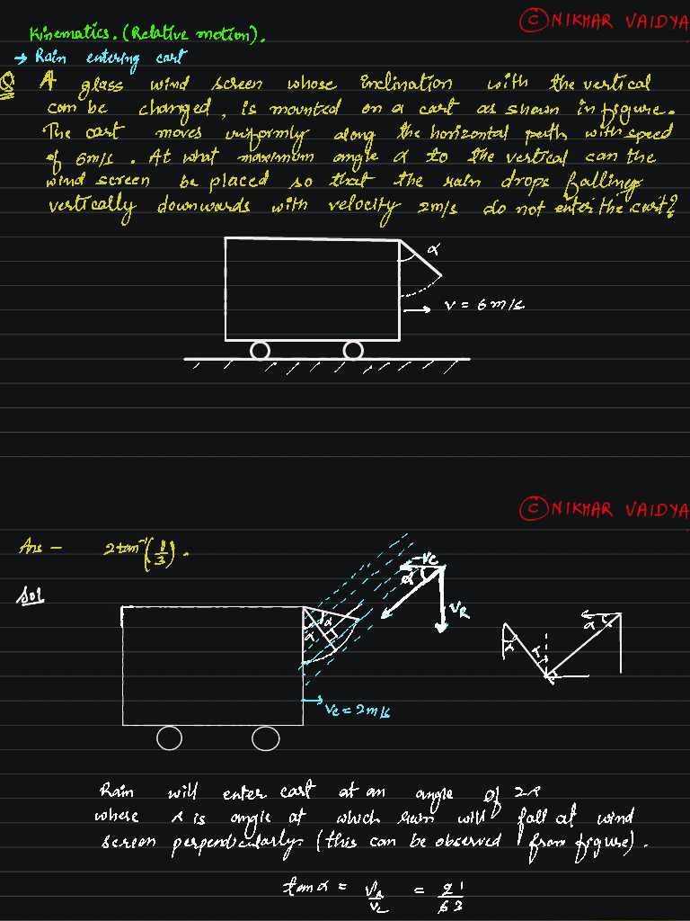 Concept Building QN 1 of Kinematics (Relative Motion | PDF