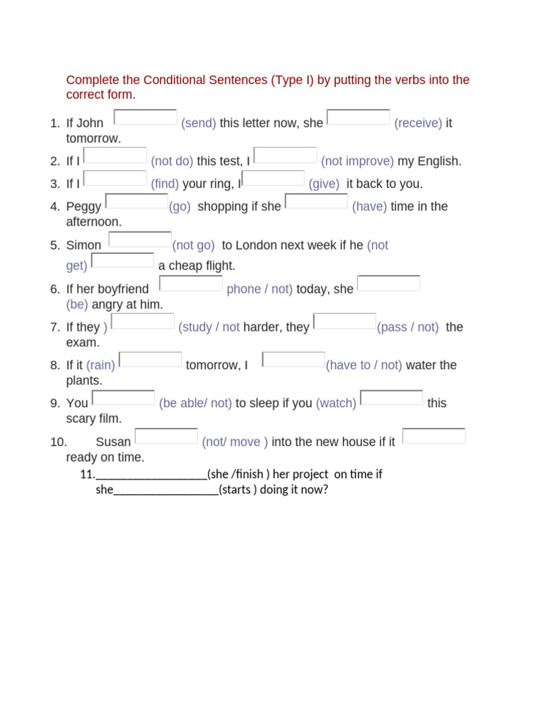 Complete The Conditional Sentences | PDF