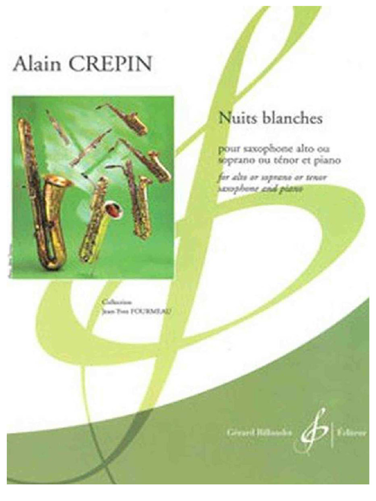 Alain Crepin Nuits Blanches Partitura Piano | PDF