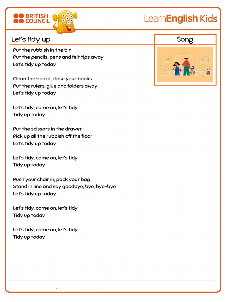 Songs Lets Tidy Up Lyrics | PDF
