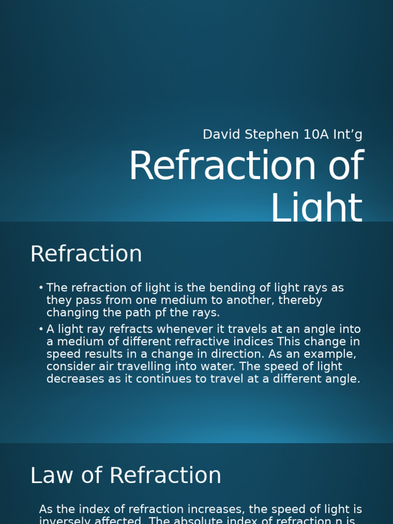 Refraction of Light | PDF
