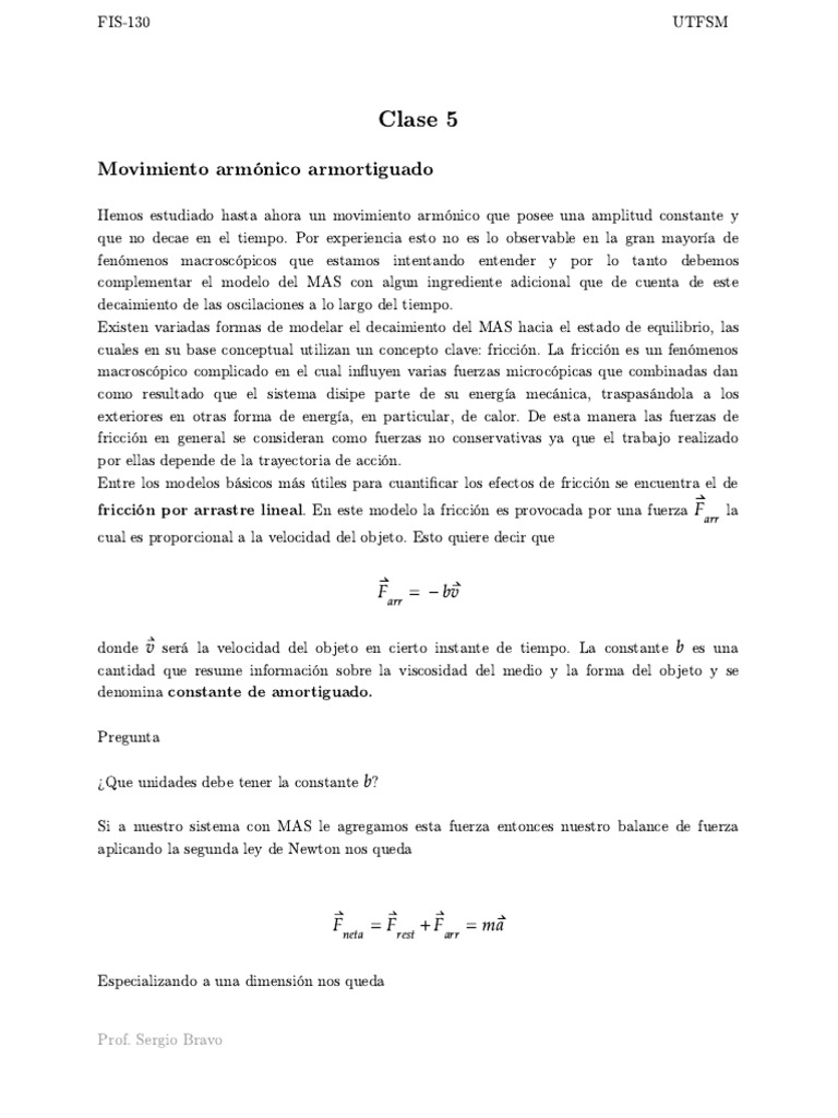 FIS-130 Apuntes Clase 5 | PDF