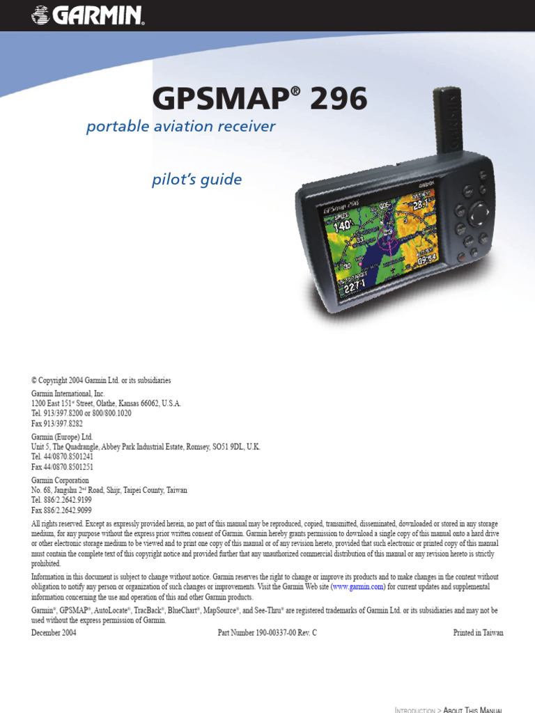 Garmin 296 Manual | PDF
