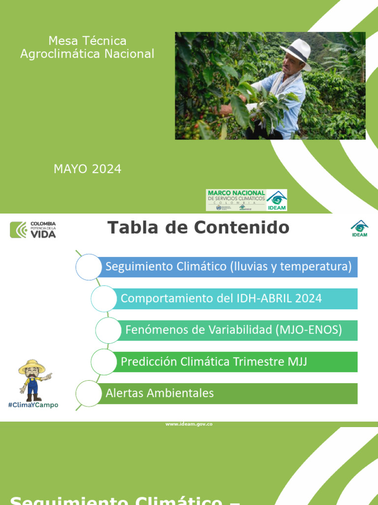 Predicción Climática y Fenómenos ENOS Mayo 2024 | PDF | Precipitación ...