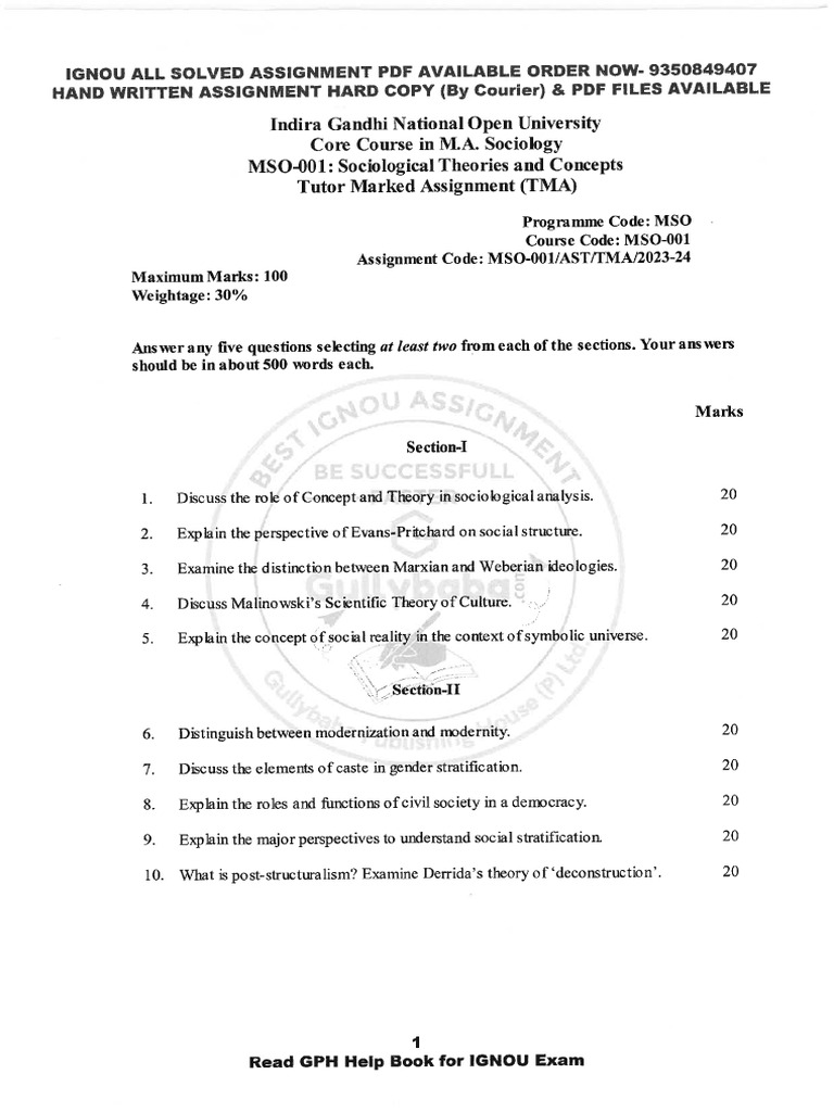 MSO 01 English July 2023 January 2024 | PDF